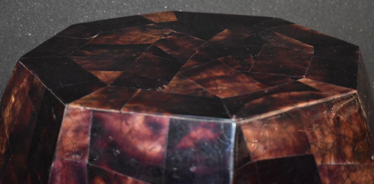 Modern Coconut Shell Inlay Side Table For Sale at 1stDibs