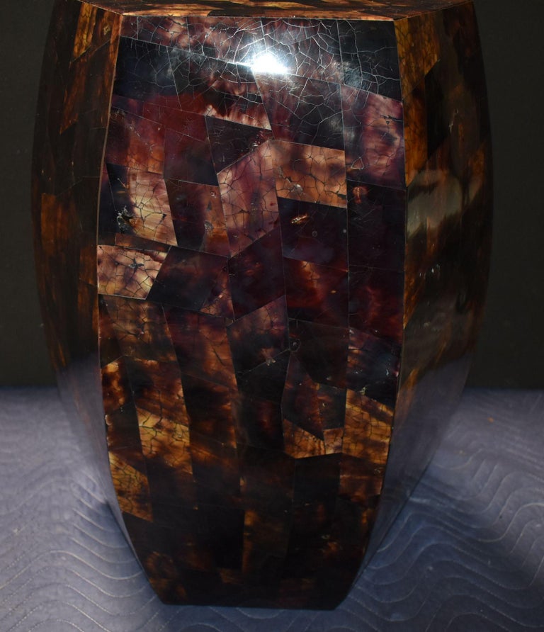 Modern Coconut Shell Inlay Side Table at 1stDibs