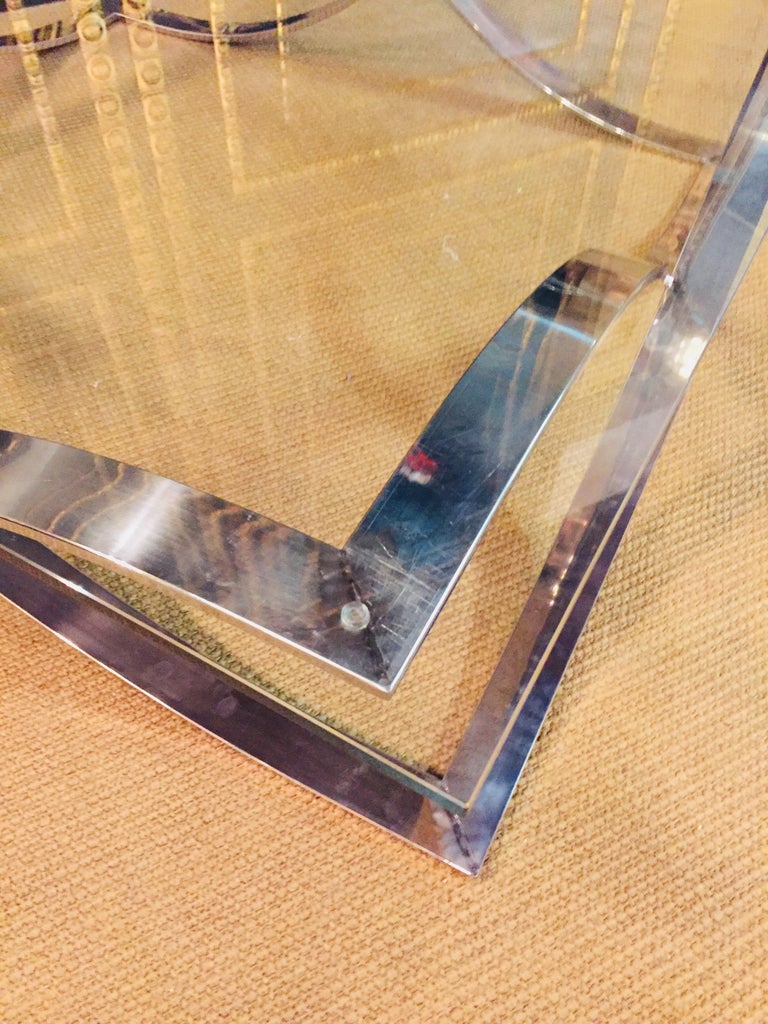 Modern Coffee Table Chrome Frame For Sale at 1stDibs