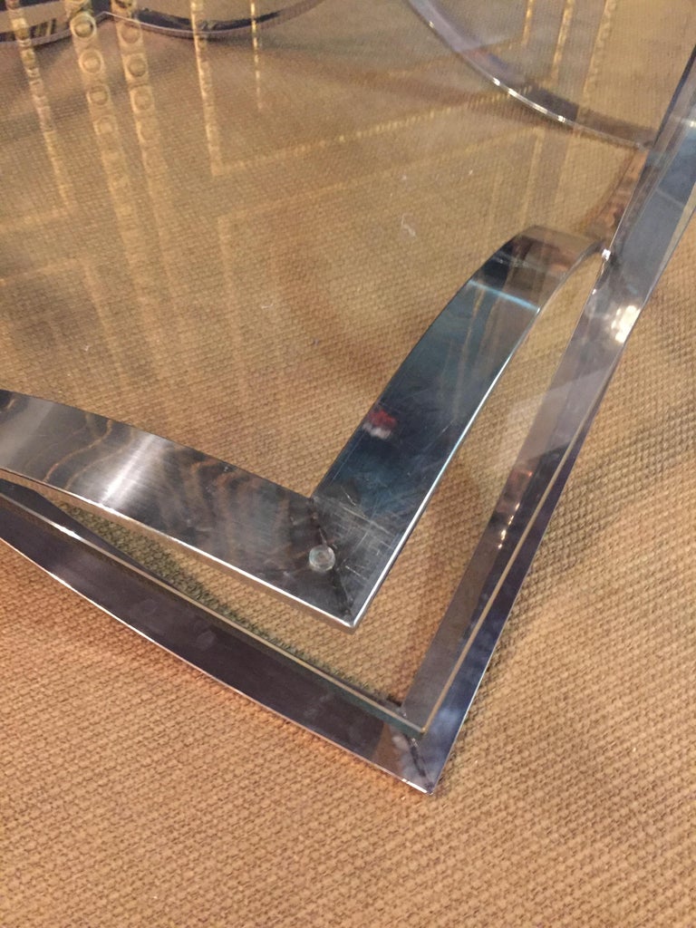 Modern Coffee Table Chrome Frame For Sale at 1stDibs