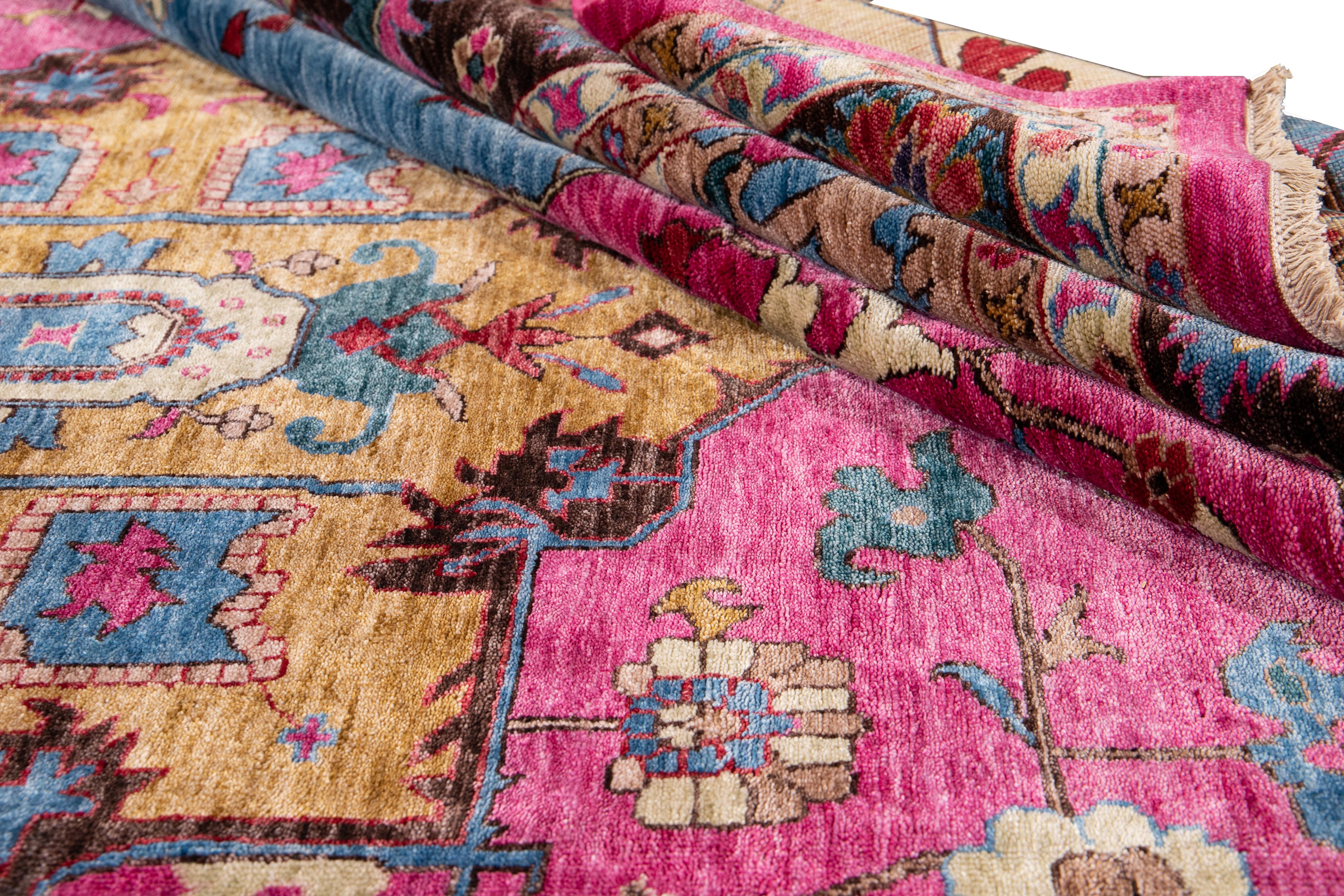 Modern Colorful Indian Wool and Silk Rug For Sale at 1stDibs | colorful ...
