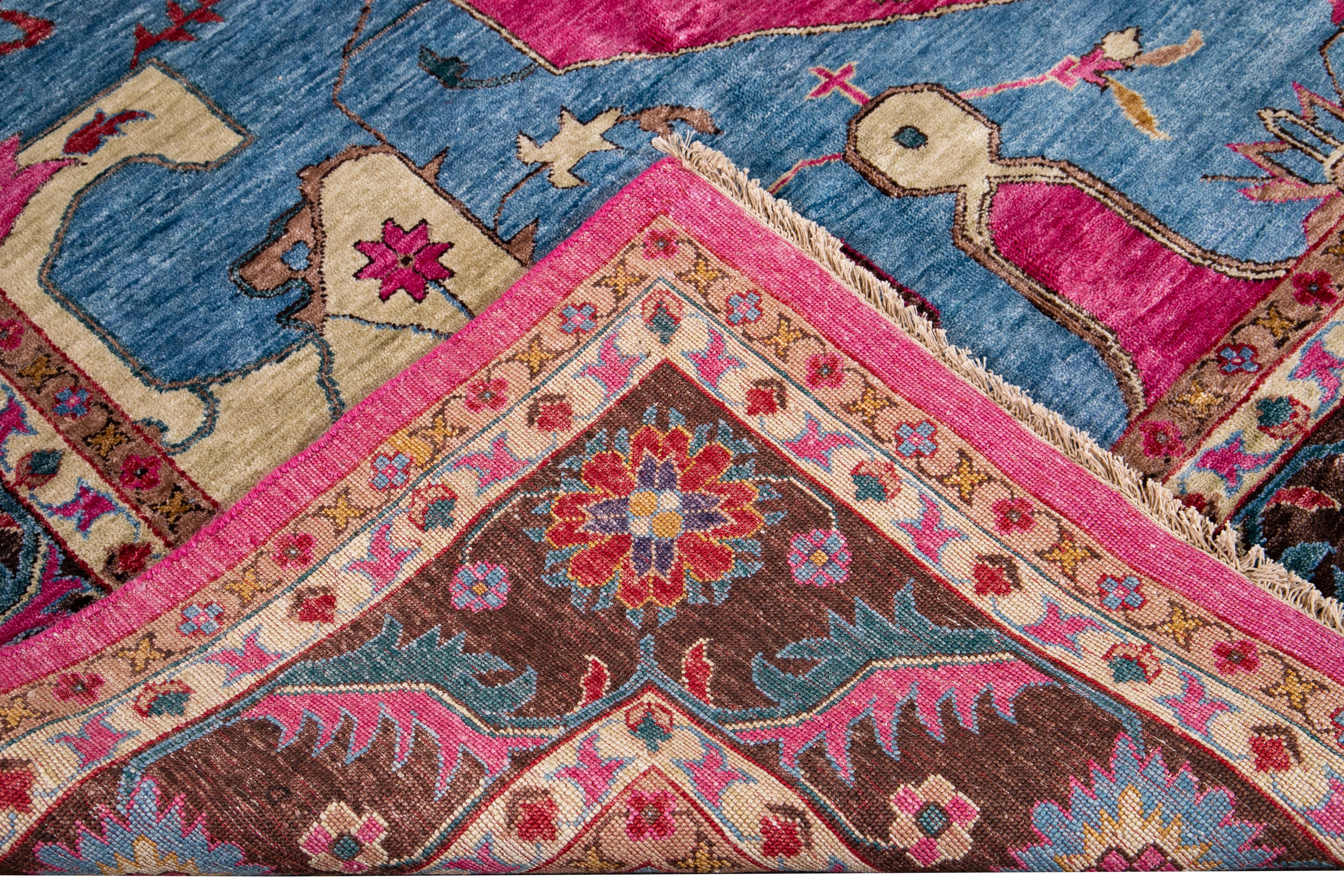 Modern Colorful Indian Wool and Silk Rug For Sale at 1stDibs | colorful ...