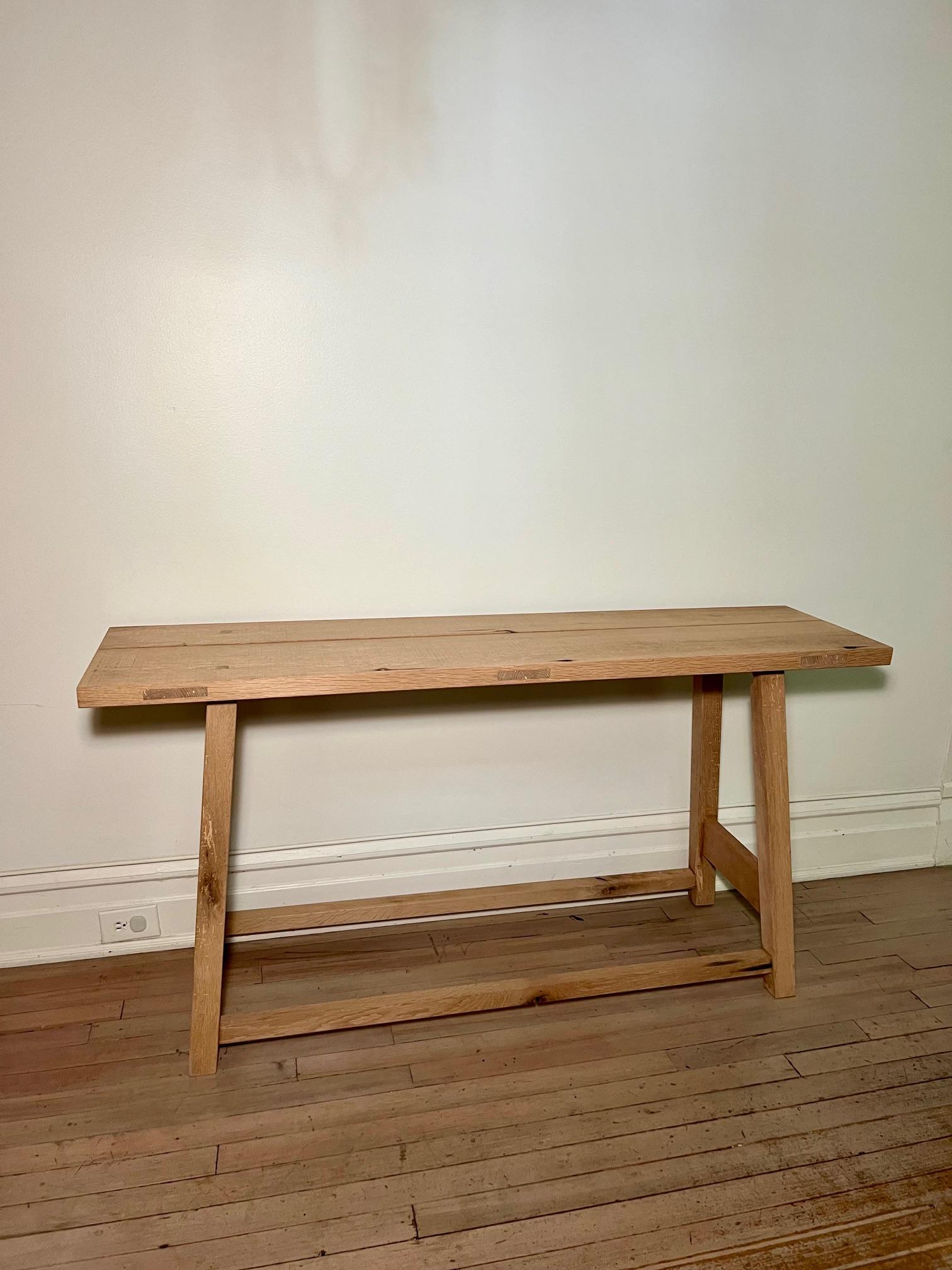 Modern Console Table in White Oak For Sale at 1stDibs