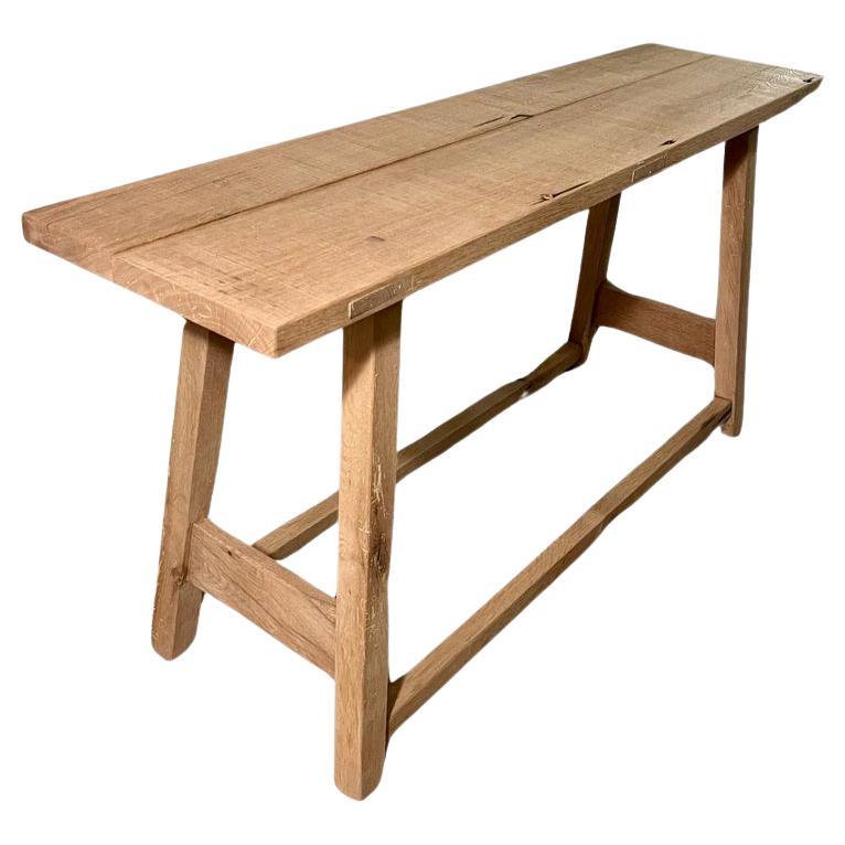 Modern Console Table In White Oak For Sale at 1stDibs