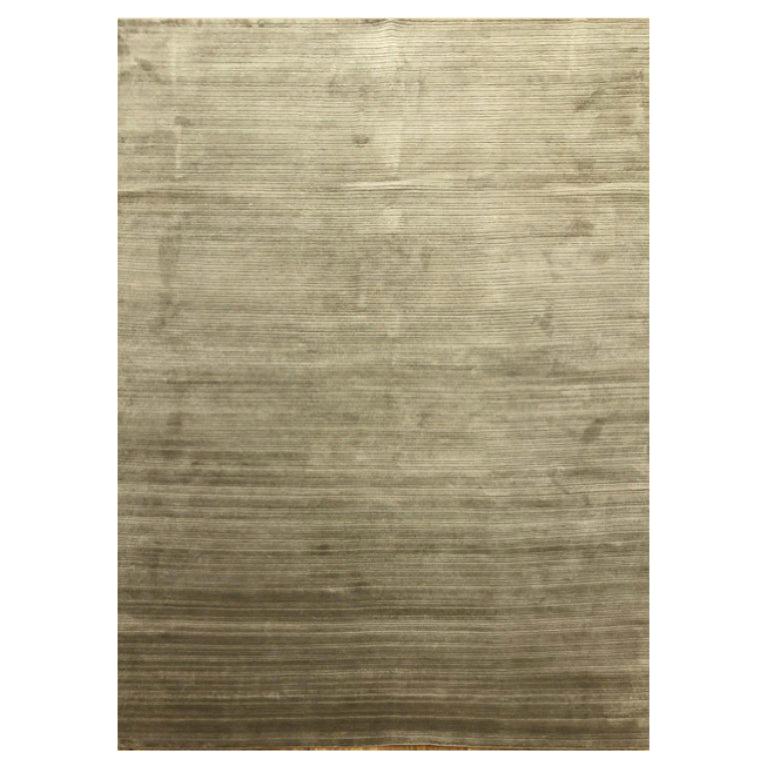 Modern Contemporary Area Rug in Bronze Handmade of Art Silk and Wool ...