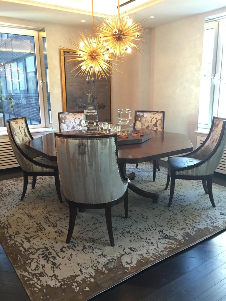 Modern Contemporary Area Rug in Green, Handmade of Silk and Wool ...