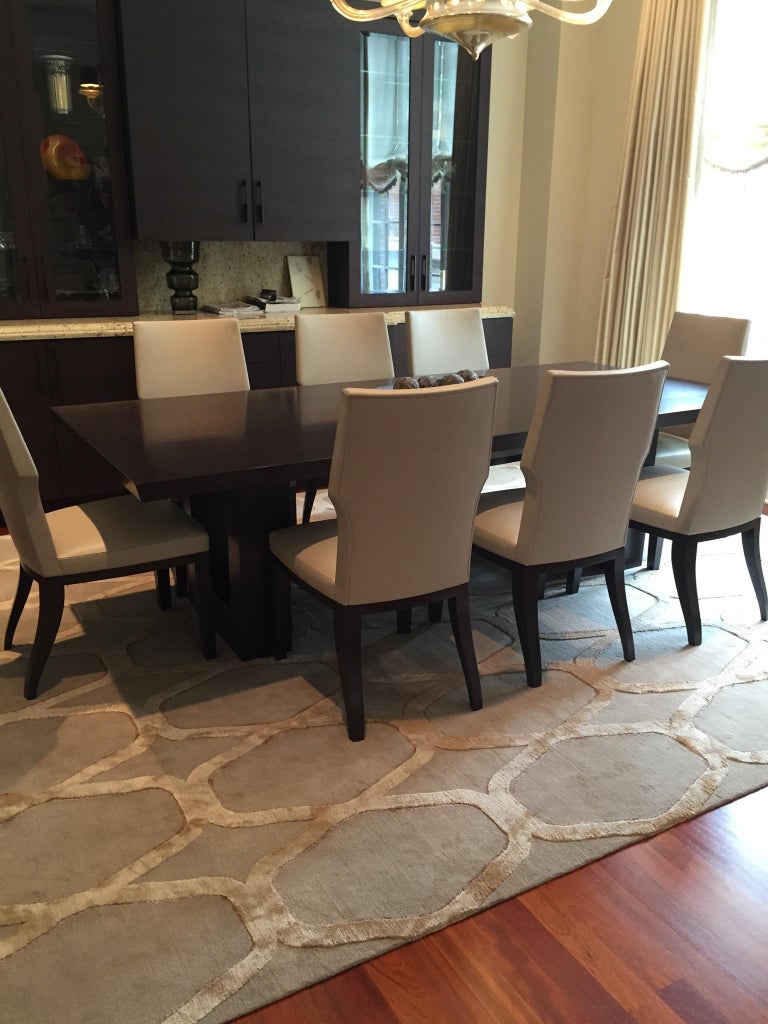 Modern Contemporary Area Rug in Taupe, Handmade of Silk and Wool ...