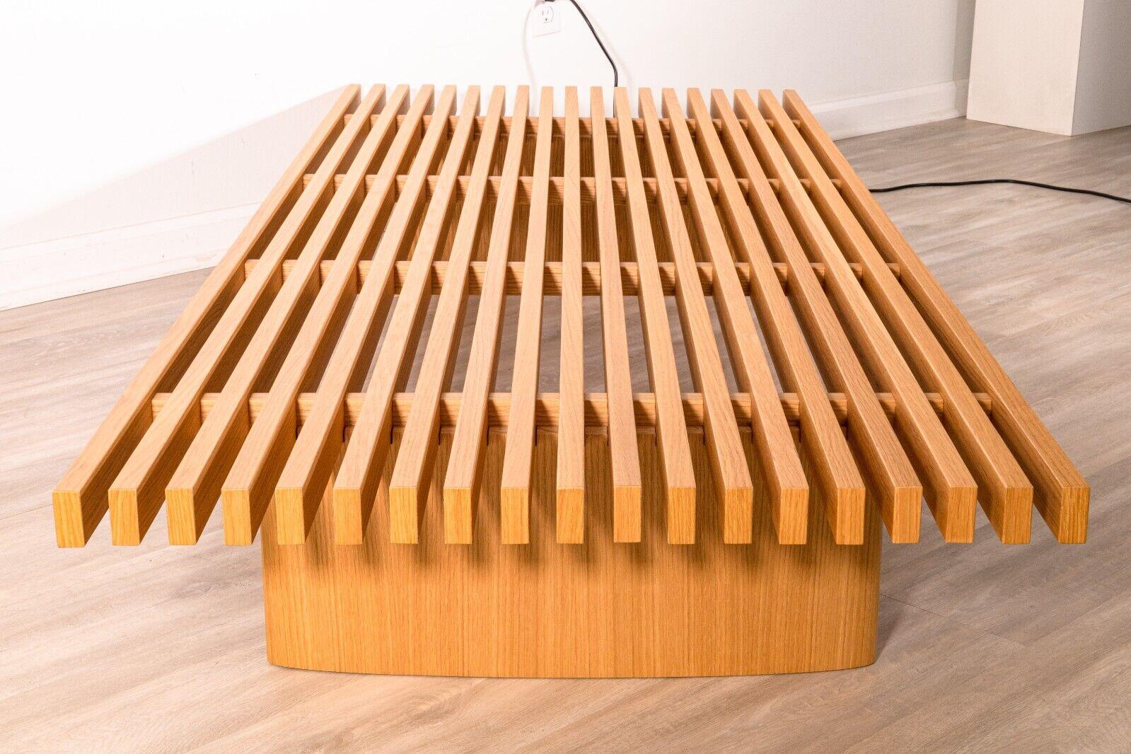 Modern Contemporary Cassina Refolo Slat Wood Bench For Sale at 1stDibs