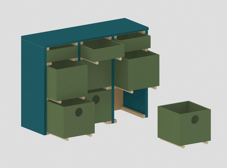 Modern Contemporary Chest of Drawers in Beech Pine and MDF by Marc ...