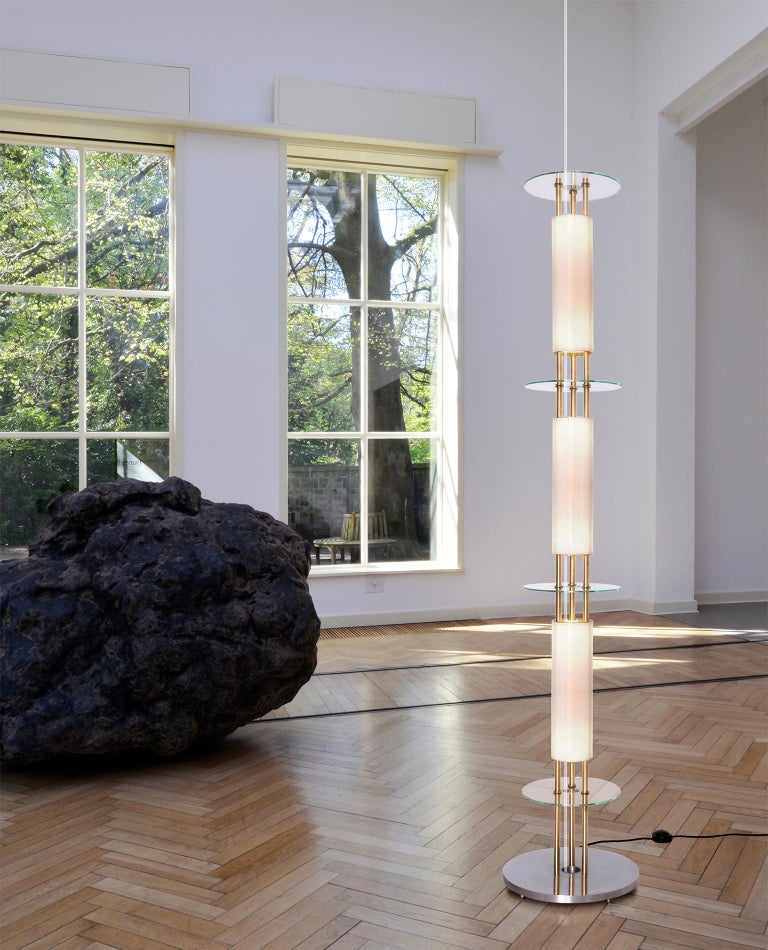 Modern Contemporary Customizable Sculptural Floor Lamp with Opal Glass ...