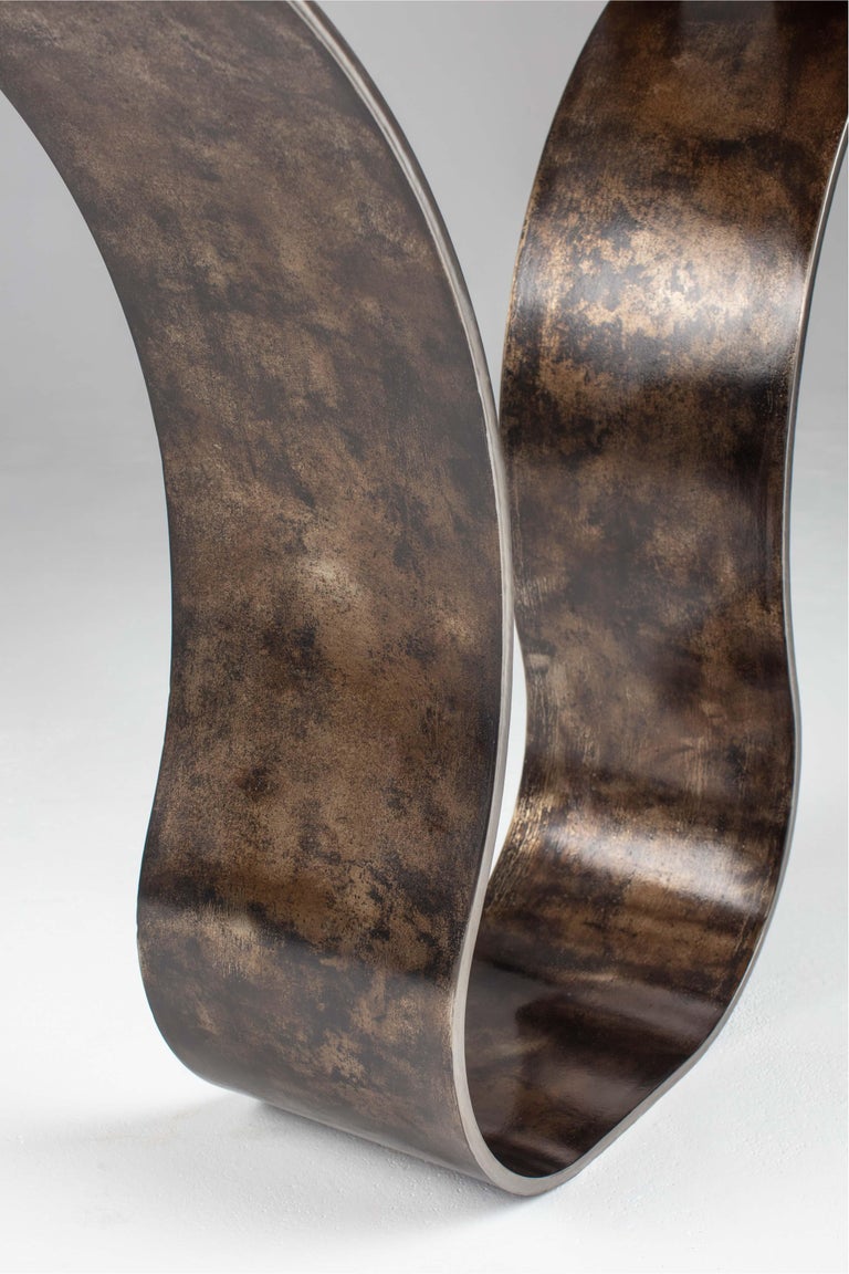 Modern Contemporary Live Edge Slab on Steel Base Console Table by Carlo ...