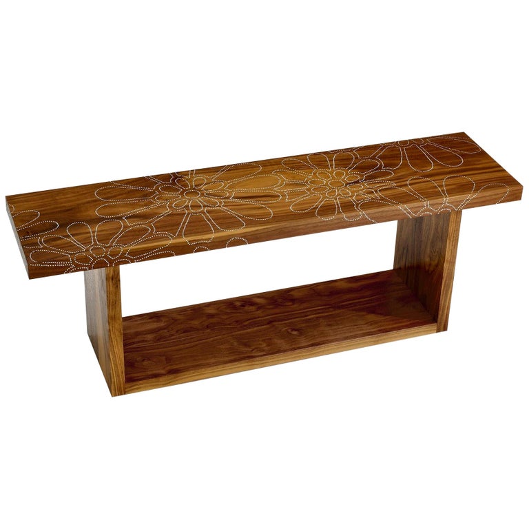 Modern Contemporary Nail Inlay Bench No. 301 by Peter Sandback walnut ...