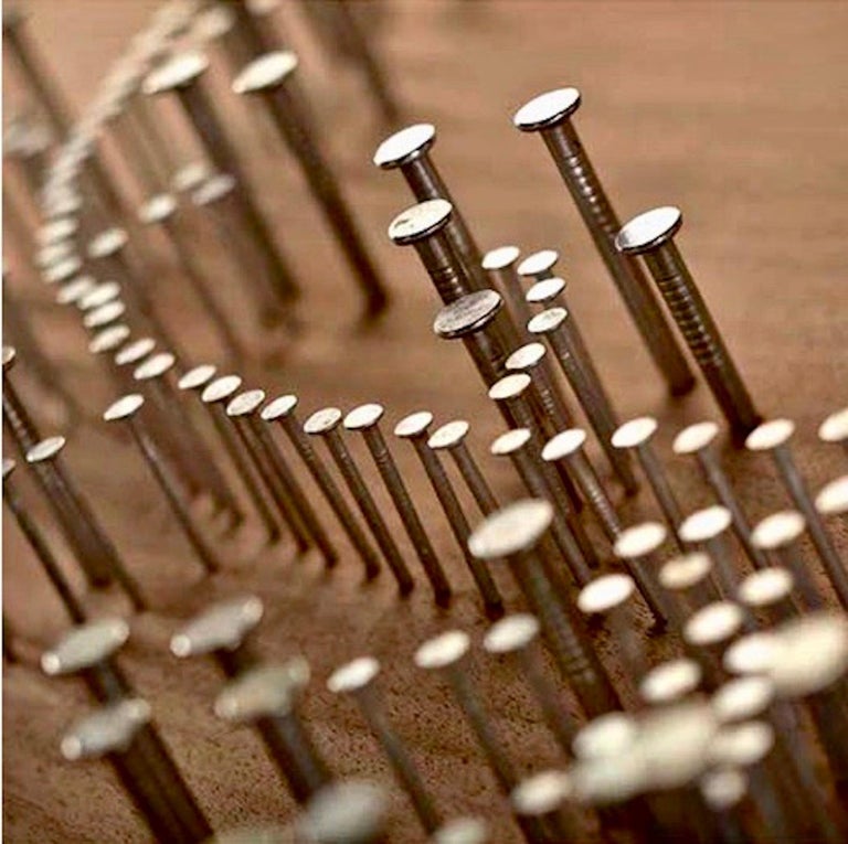 Modern Contemporary Nail Inlay Bench No. 301 by Peter Sandback walnut ...