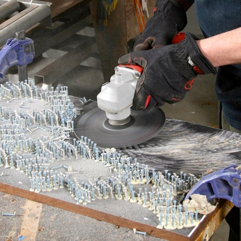 Modern Contemporary Nail Inlay Bench No. 301 by Peter Sandback walnut ...