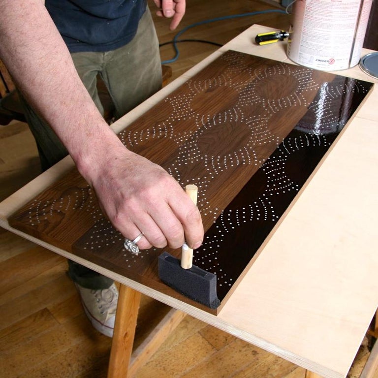 Modern Contemporary Nail Inlay Bench No. 309 by Peter Sandback bleached ...