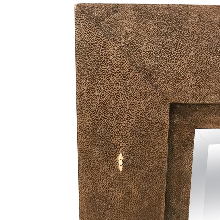 Modern Contemporary R&Y Augousti ''Taupe Shagreen'' Ray Skin Mirror at ...