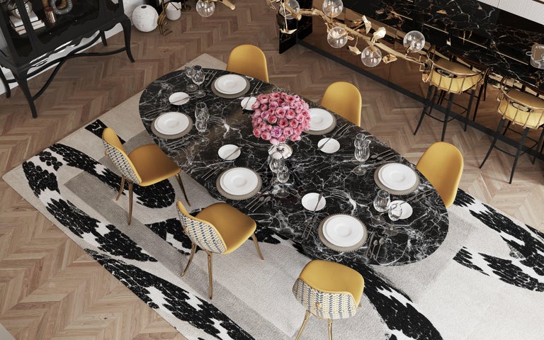 Modern Contemporary Soleil Dining Chair Polished Casted Brass by Boca ...