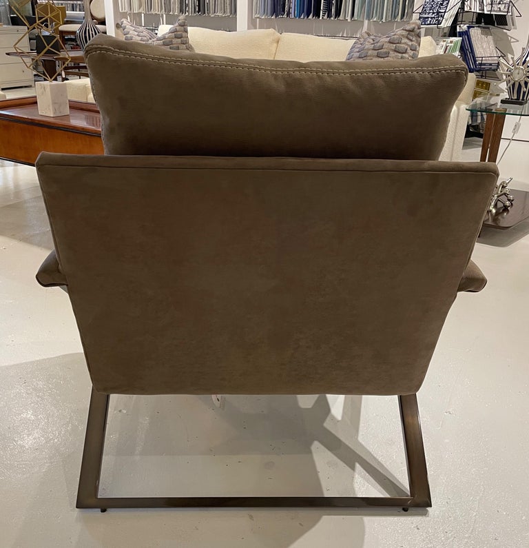 Modern Contemporary X Metal Base Lounge Chair For Sale at 1stDibs