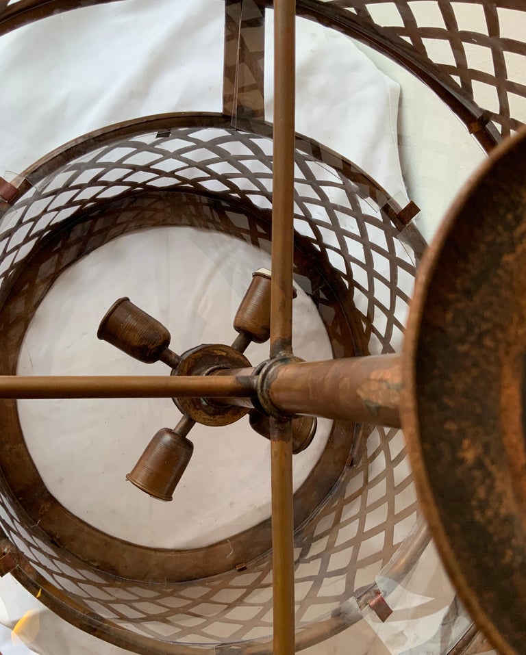Modern Copper Cylinder Shaped Ceiling Lamp For Sale at 1stDibs
