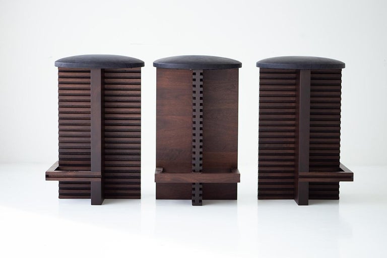 Modern Counter Stools in Walnut, Cicely Collection For Sale at 1stDibs
