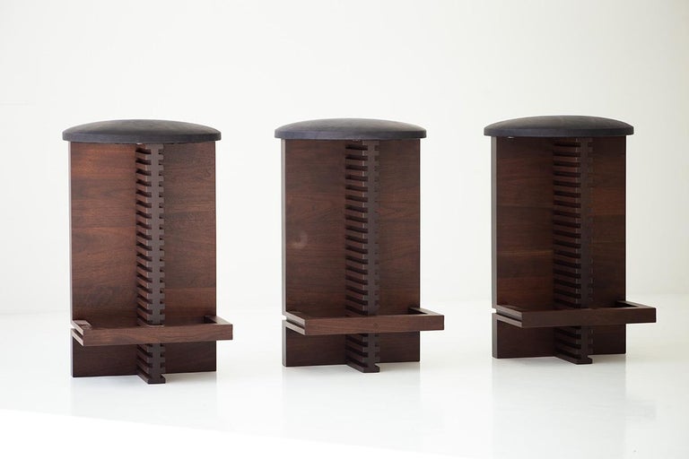 Modern Counter Stools in Walnut, Cicely Collection For Sale at 1stDibs