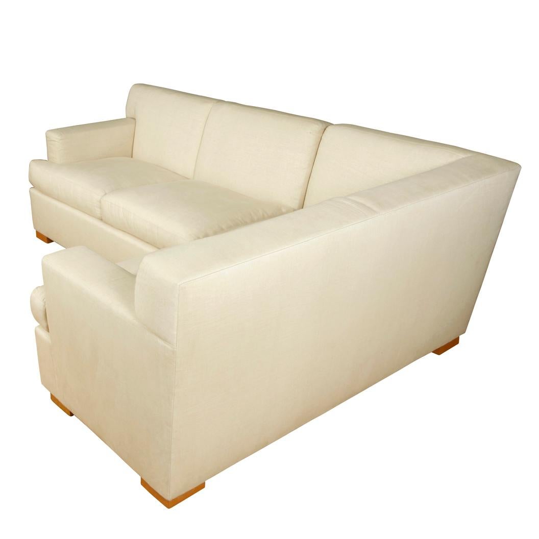 Modern Cream Linen Sofa Sectional Form at 1stDibs | modern cream ...