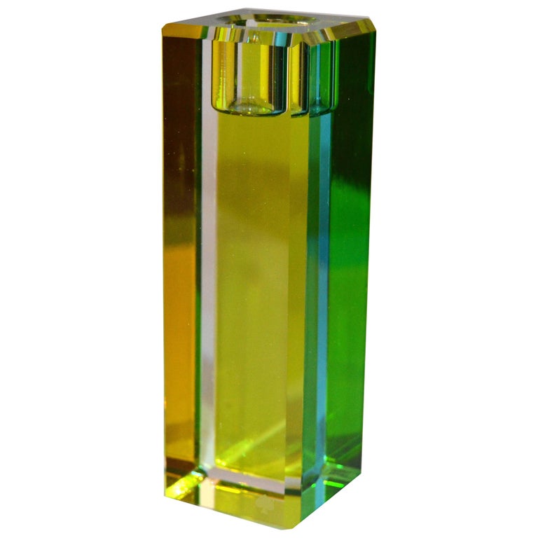 Modern Crystal Kate Spade Jules Point Green and Blue Candlestick by ...