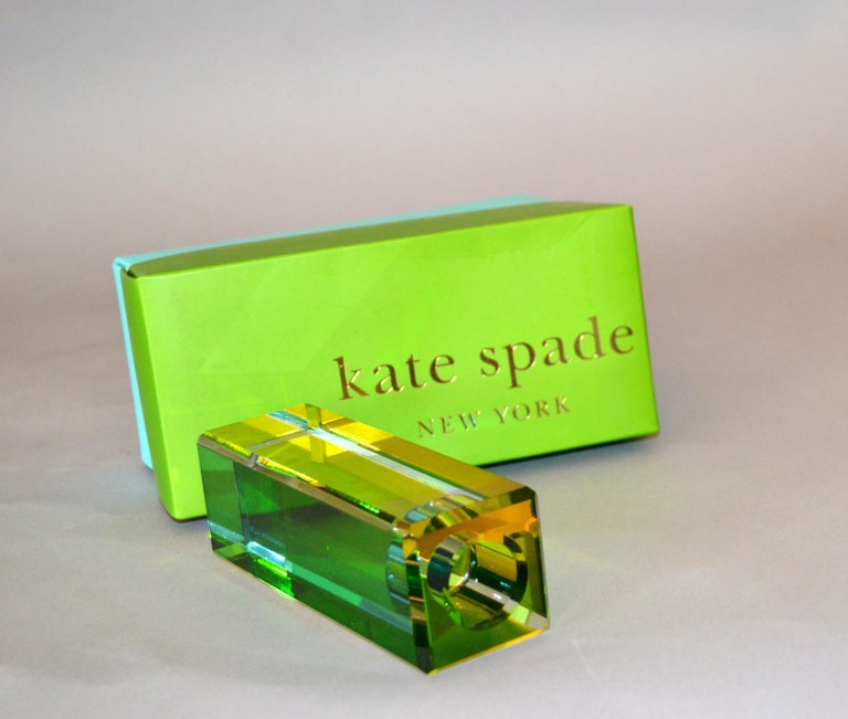 Modern Crystal Kate Spade Jules Point Green and Blue Candlestick by ...