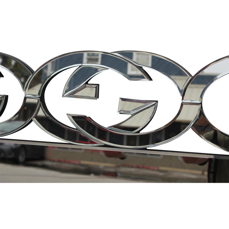 Modern Custom Chrome GG Mirror Inspired by Gucci For Sale at 1stDibs ...