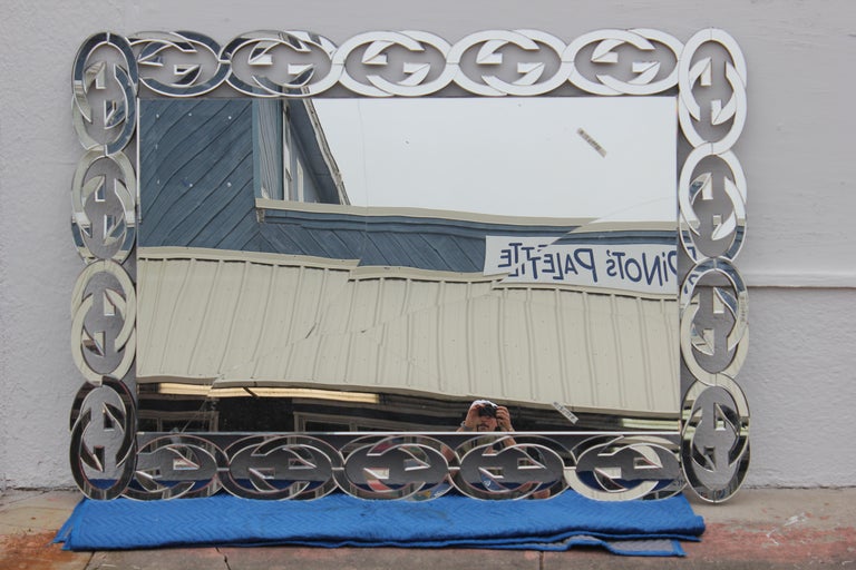 Modern Custom Chrome GG Mirror Inspired by Gucci For Sale at 1stDibs ...