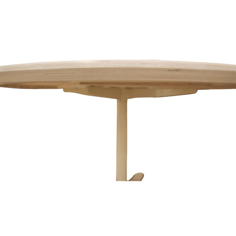 Modern Custom Round White Top Dining Table with White Base For Sale at ...