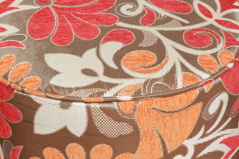 Post Modern Cylindrical Moroccan Pouf Upholstered Stool in Bold ...