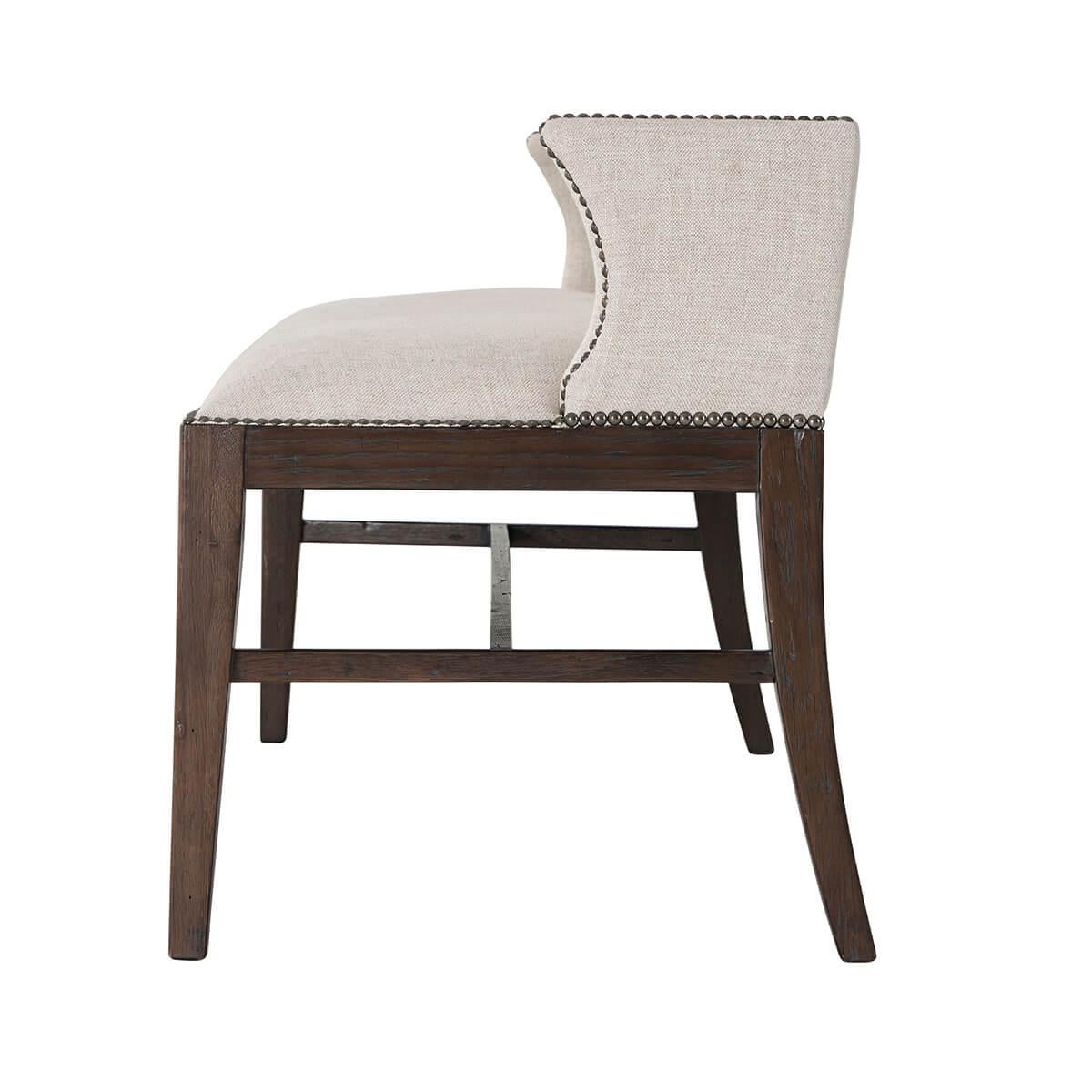 Modern Dark Oak Bench at 1stDibs | winged bench, dark bench