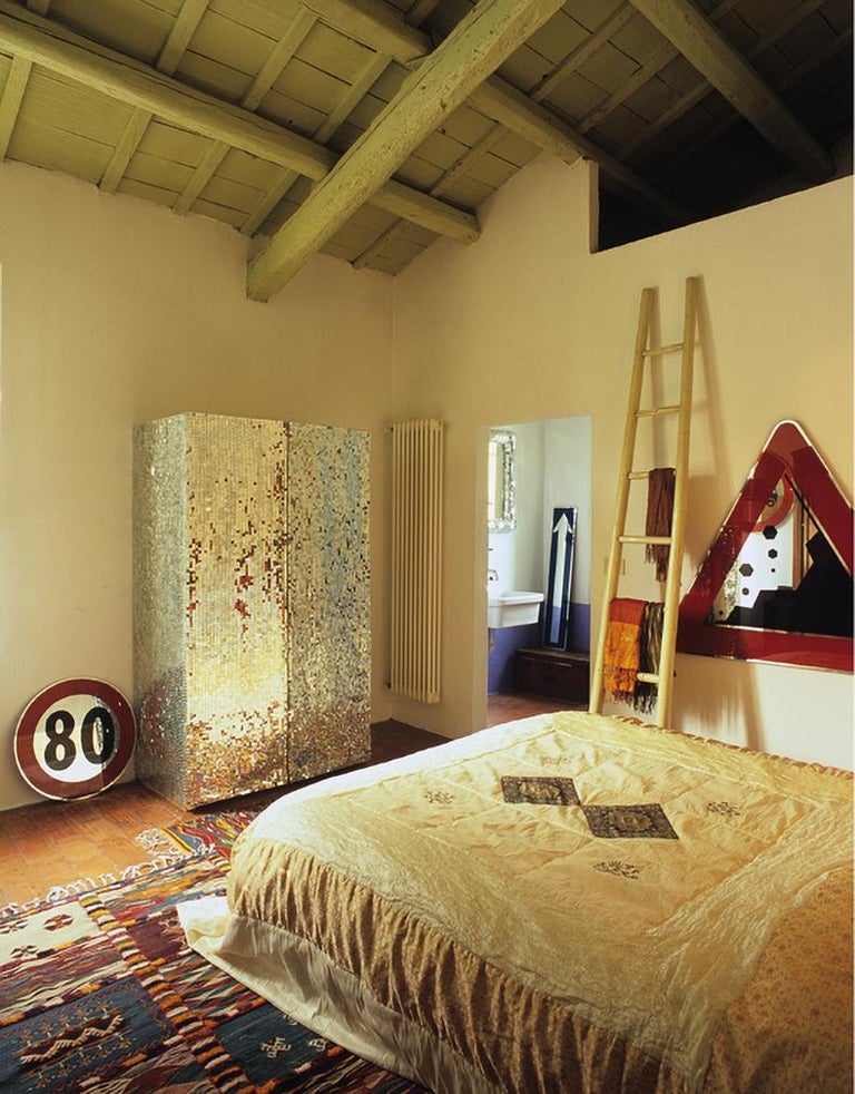 Modern Davide Medri for Dilmos Triangle Mirror Handcrafted Road Signs ...