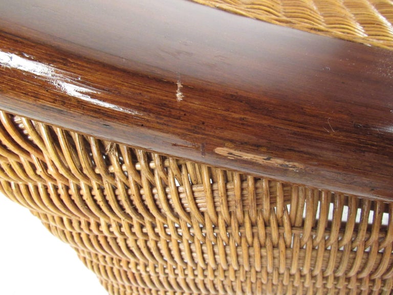 Modern Decorator Wicker Bench For Sale at 1stDibs | modern wicker bench ...