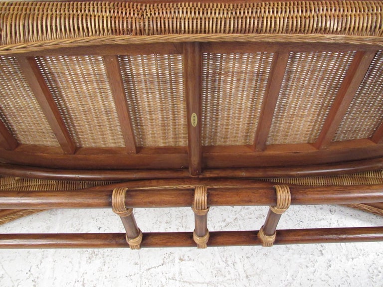 Modern Decorator Wicker Bench For Sale at 1stDibs | modern wicker bench ...