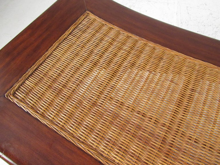 Modern Decorator Wicker Bench For Sale at 1stDibs | modern wicker bench ...