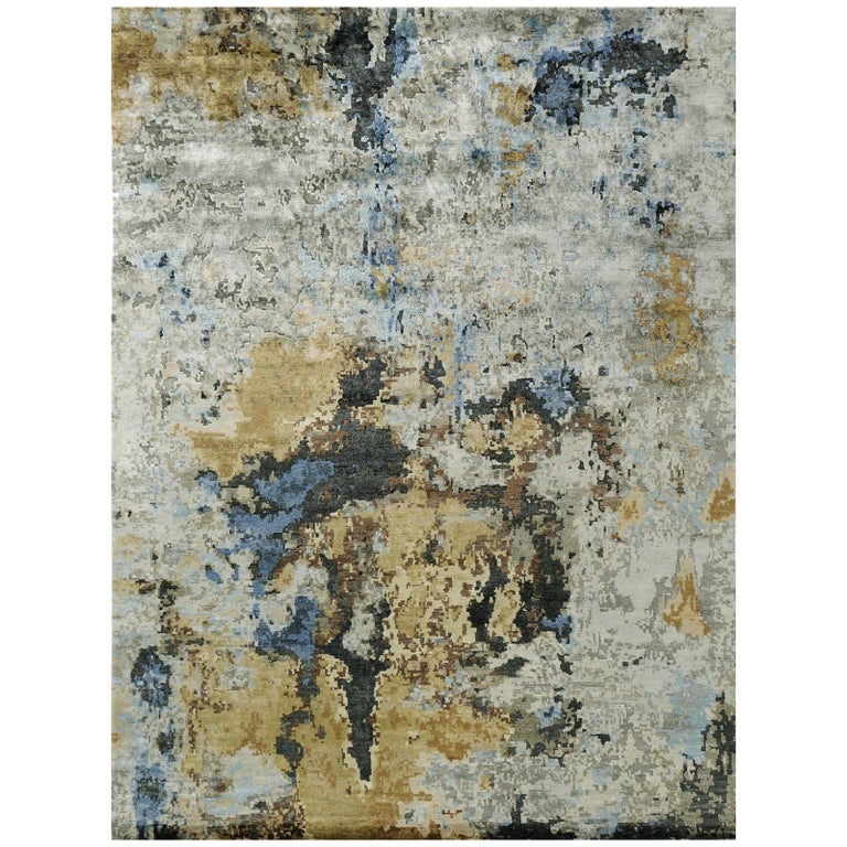 Modern Design Bamboo Silk Embossed Rug For Sale at 1stDibs