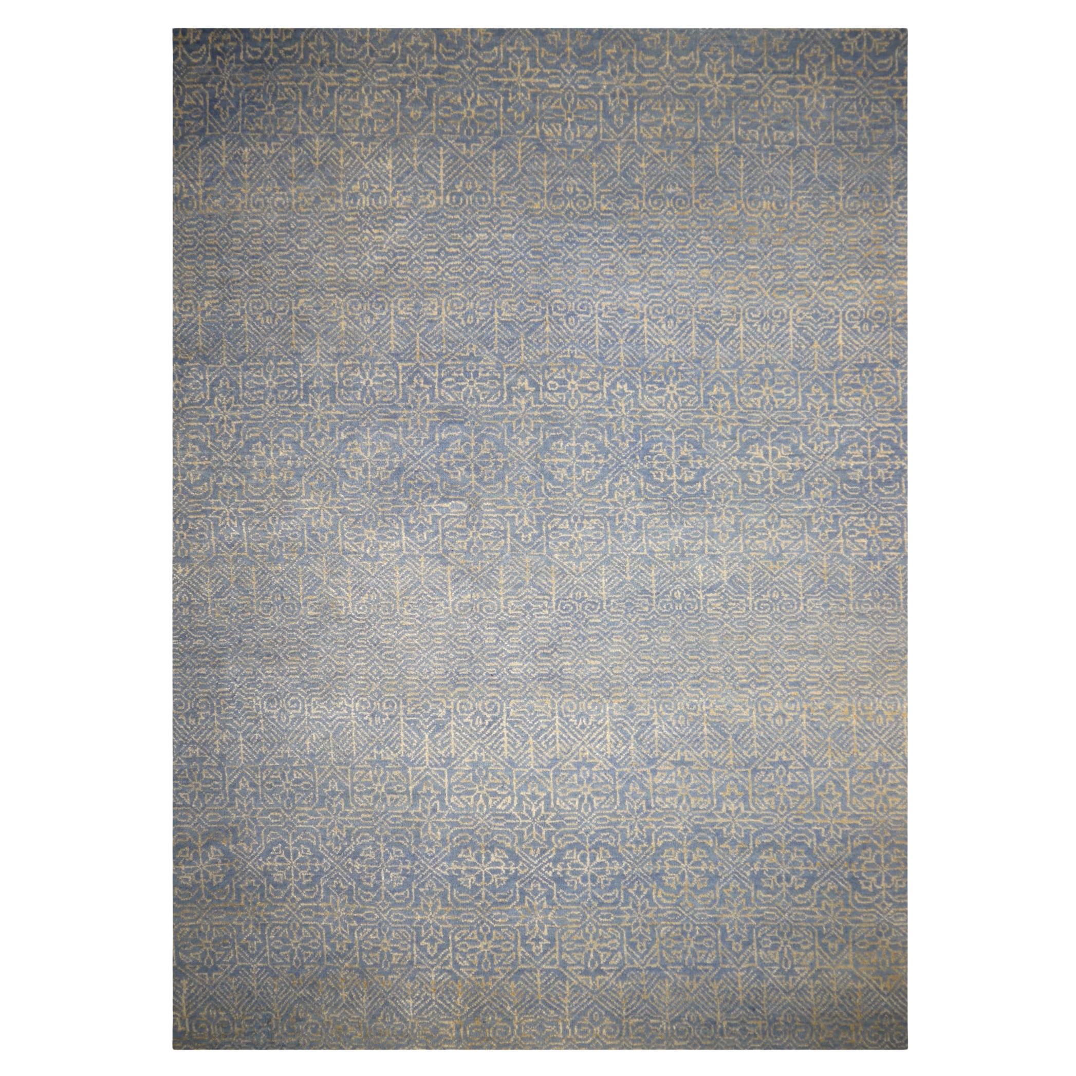 Modern Indian Agra Hand-Knotted Design Rug For Sale at 1stDibs
