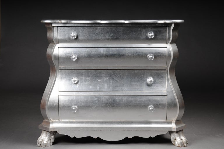Modern Designer Baroque Chest of Drawers, Silver Leaf For Sale at ...