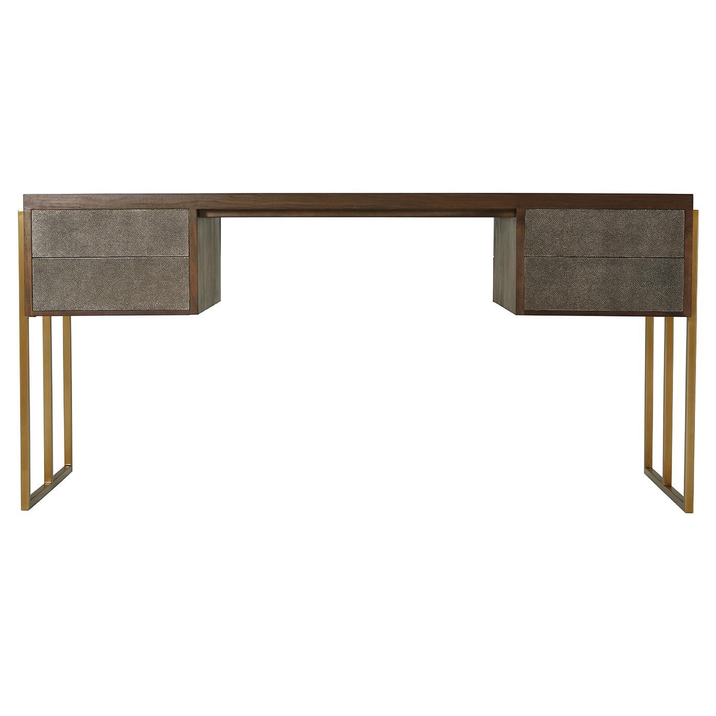 Modern Desk with Brass Supports For Sale at 1stDibs