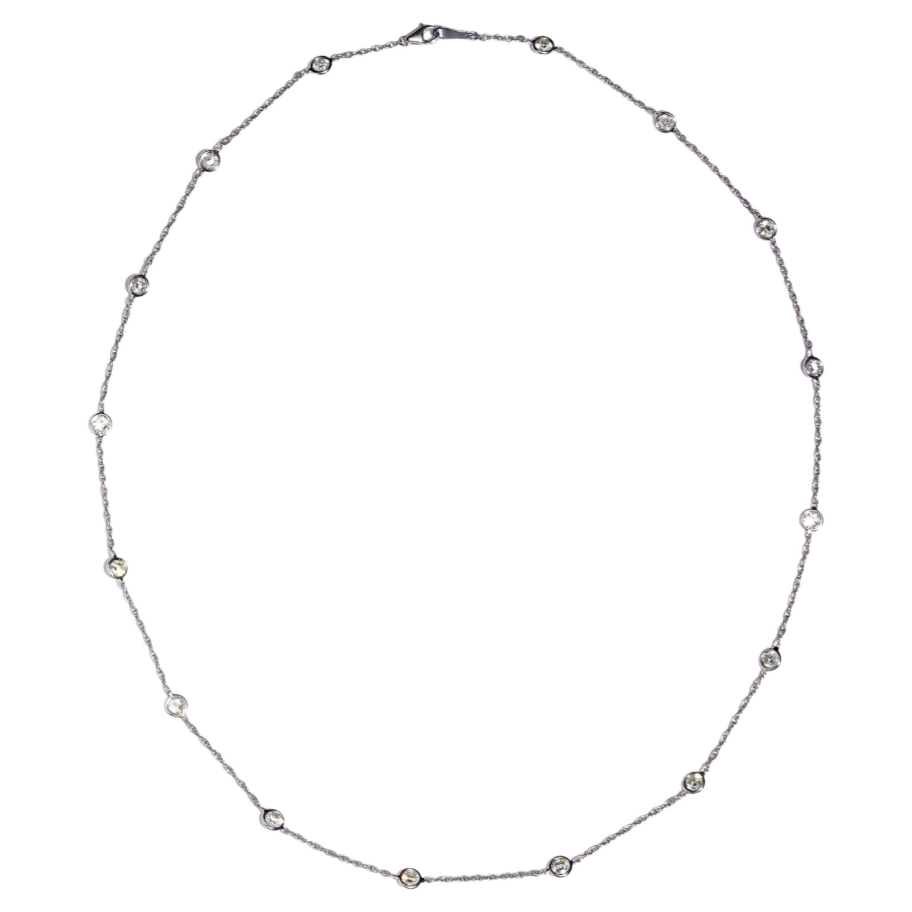 Modern Diamond and Platinum Chain Necklace, 7.77 Carat For Sale at 1stDibs
