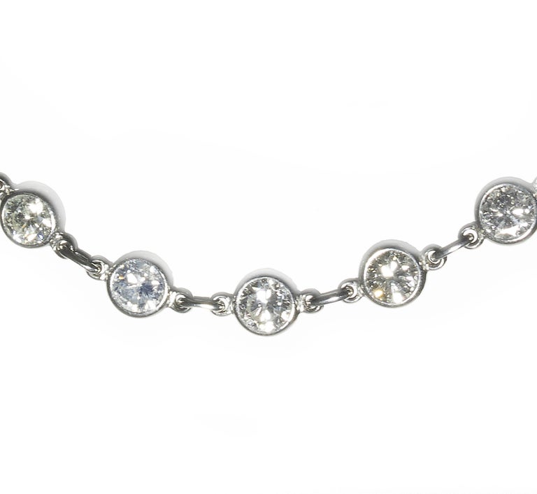 Modern Diamond and Platinum Chain Necklace, 7.77 Carat For Sale at 1stDibs