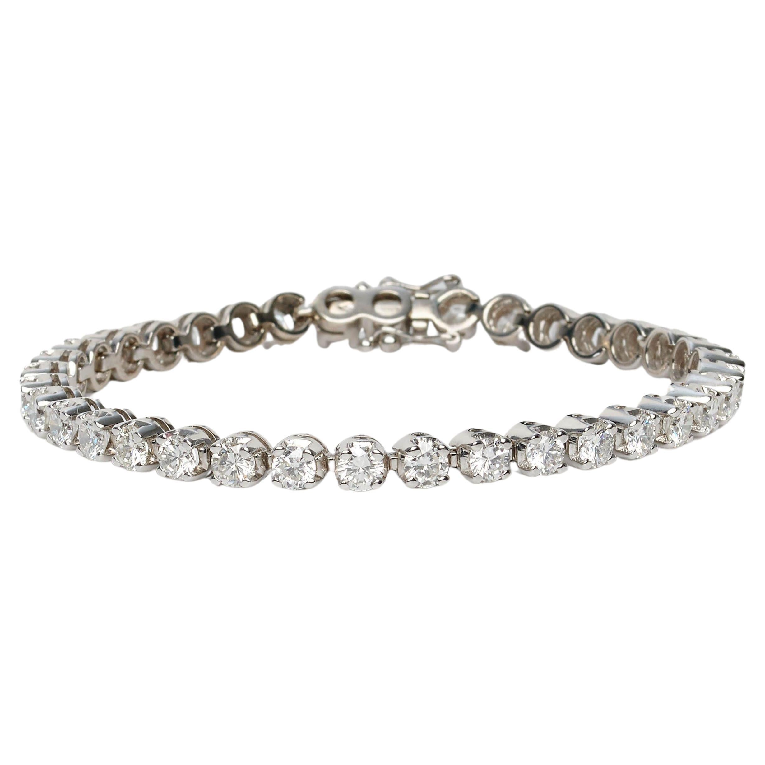 Modern Diamond And White Gold Line Bracelet, 8.64 Carats For Sale at ...