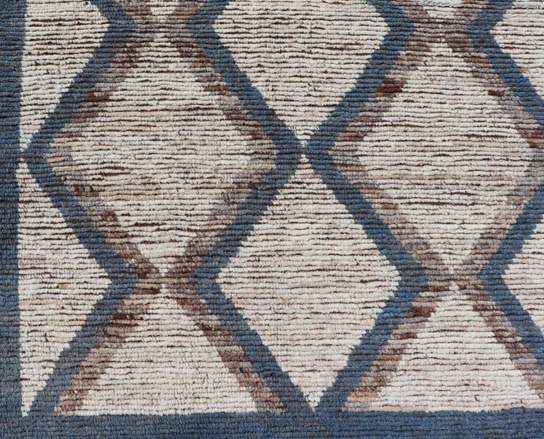 Modern Diamond Design in, off White, Stone Blue, Light Brown Colors For ...