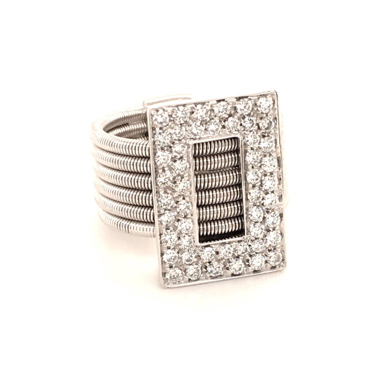 Modern Diamond Ring in 18 Karat White Gold For Sale (Free Shipping) at ...