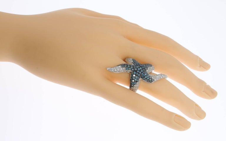 Modern Diamond Gold Starfish Ring at 1stDibs | starfish diamond ring ...