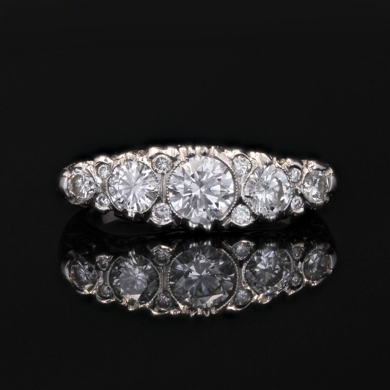 Modern Diamonds 18 Karat White Gold Garter Ring For Sale at 1stDibs