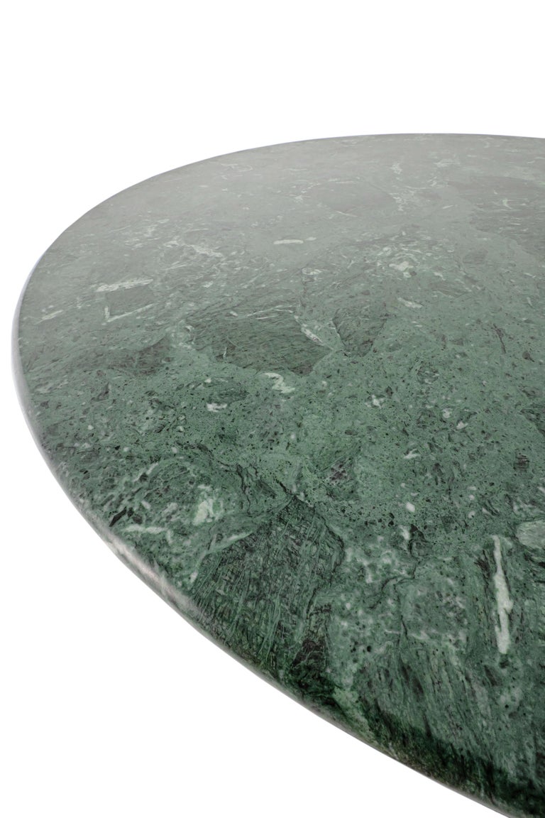 Modern Dining Round Table 'Paul' by Noom, Green Marble For Sale at 1stDibs