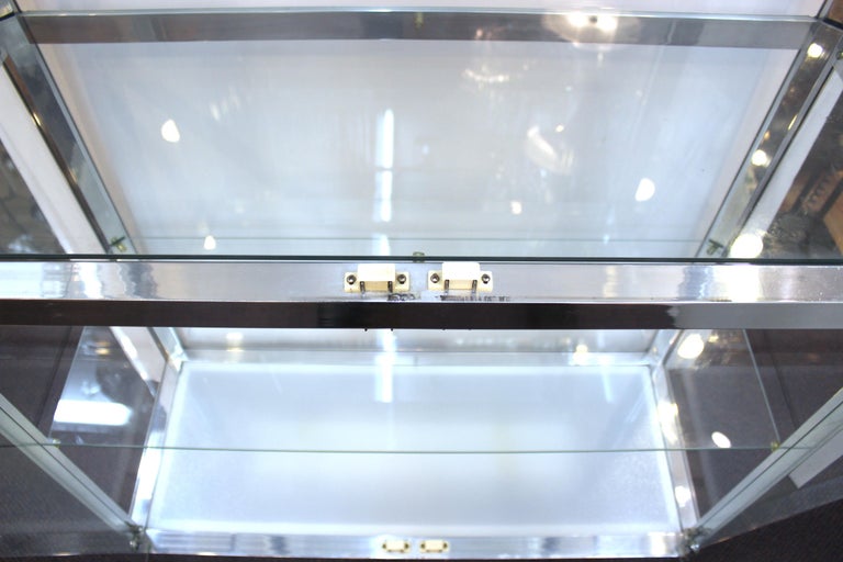 Modern Display Vitrine In Chrome and Glass at 1stDibs